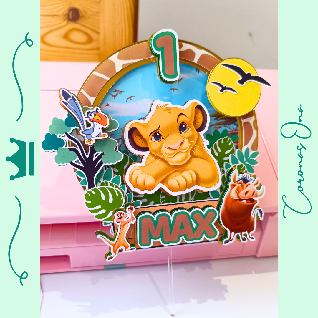 Topper para el pastel Rey León | Coronas Ona